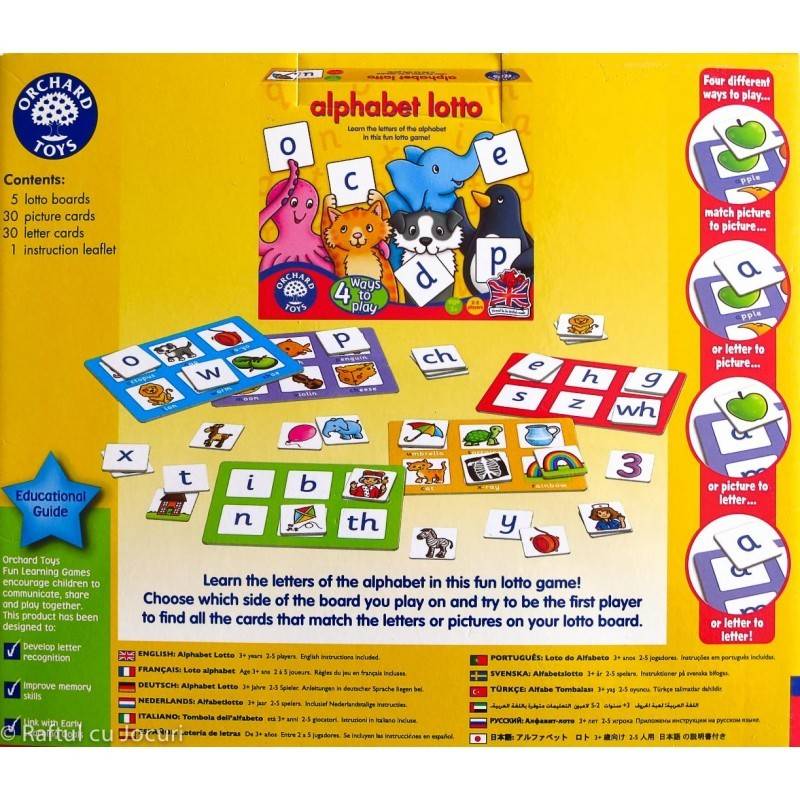 ALPHABET LOTTO / LOTO ALFABET ÎN LIMBA ENGLEZĂ-Orchard Toys, UK
